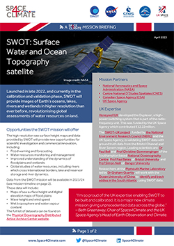 SWOT: Surface Water and Ocean Topography Satellite - Space4Climate